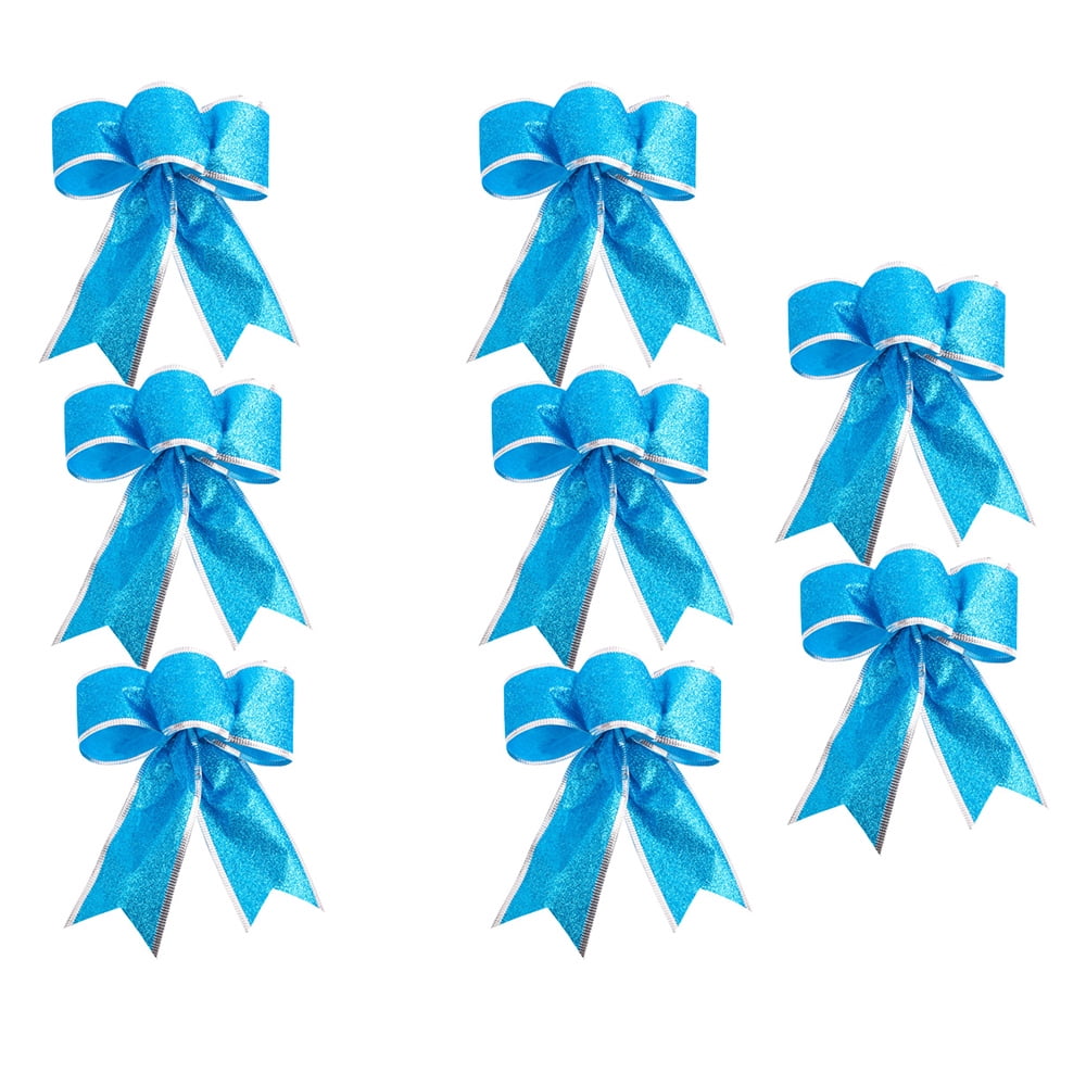 8 Pieces Glitter Christmas Bows Christmas Wreath Bow Christmas Tree ...