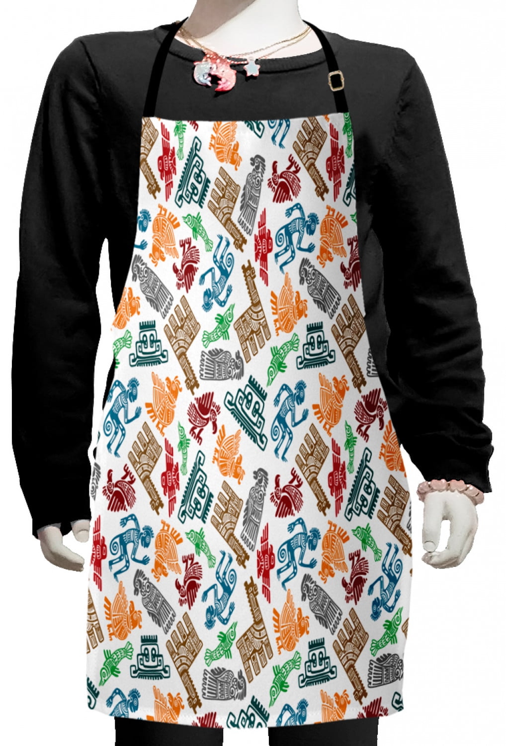 Tribal Kids Apron, Mayan and Aztec Primitive with Shaman and Lamas Boho ...