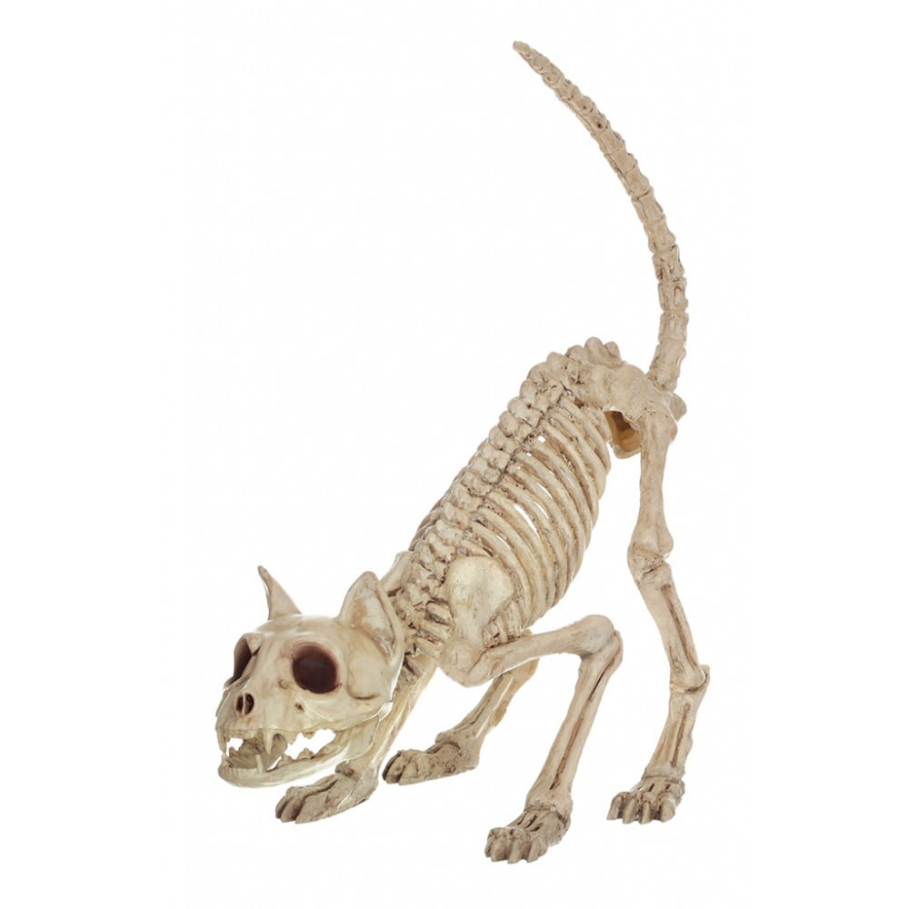 Halloween Faux Skeleton Crazybonez Pouncing Cat Halloween Decoration ...