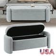 51" Storage Ottoman End of Bed Bench Upholstered Storage Footrest Stool ...