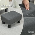 HOMCOM 16" Cube Modern Linen Fabric Pouf Footrest Ottoman - Charcoal ...