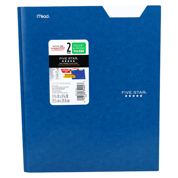 Five Star 4-Pocket Paper Folder, Cobalt Blue (33459) - Walmart.com