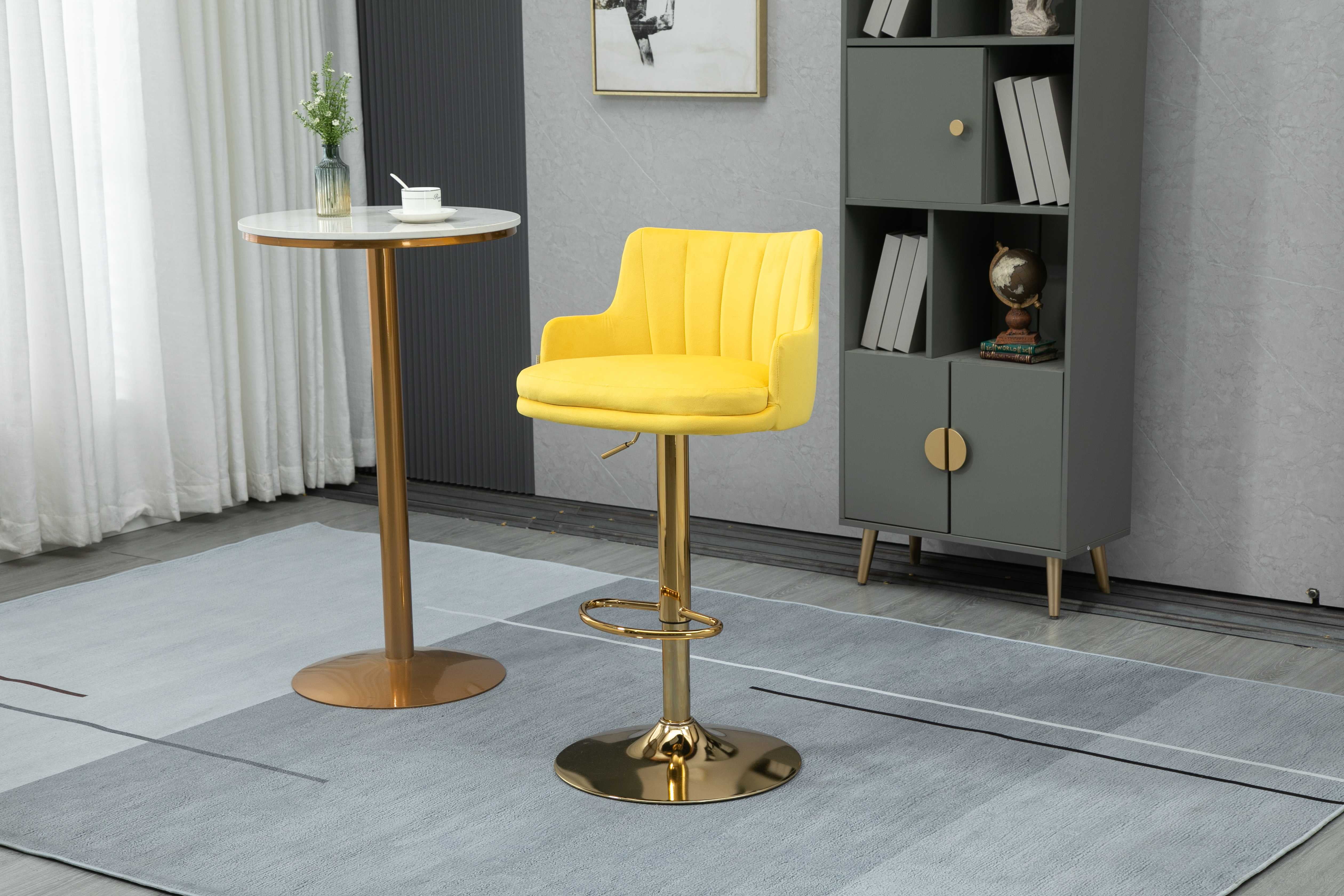 Swivel Shell Bar Stools with Metal Legs, Modern Height Adjustable ...