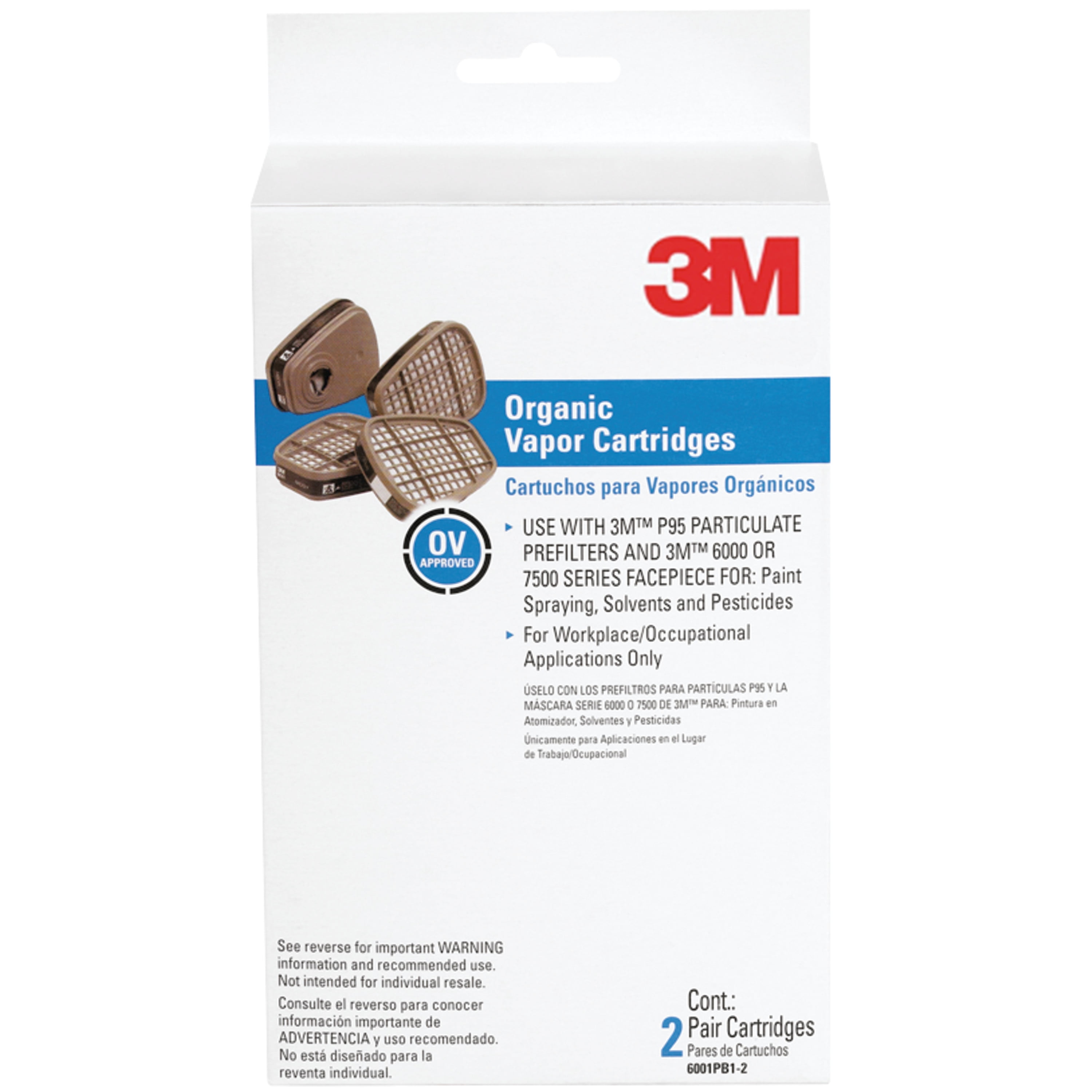 3M 6001 Organic Vapor Cartridge, 2/Pkg. - Walmart.com