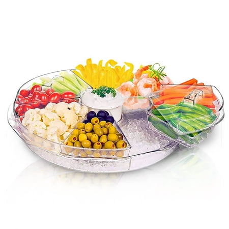 Chef's Star Acrylic Appetizer Serving Tray, 8 Compartment Vegetable ...
