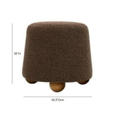 Jaine Chocolate Brown Boucle Stool - Walmart.com