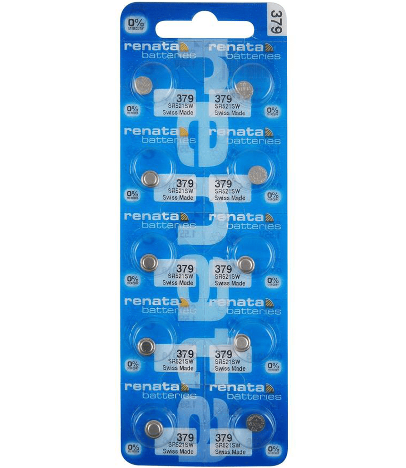 Renata 379 SR521SW Batteries - 1.55V Silver Oxide 379 Watch Battery (10 ...