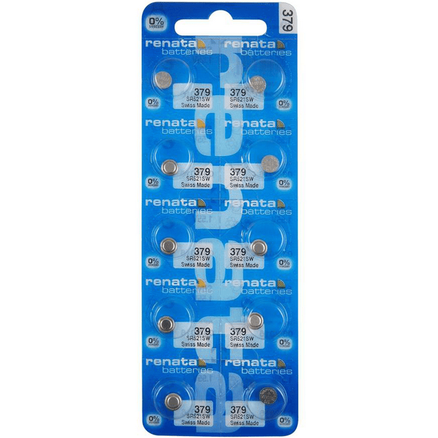 Renata 379 SR521SW Batteries - 1.55V Silver Oxide 379 Watch Battery (10 ...