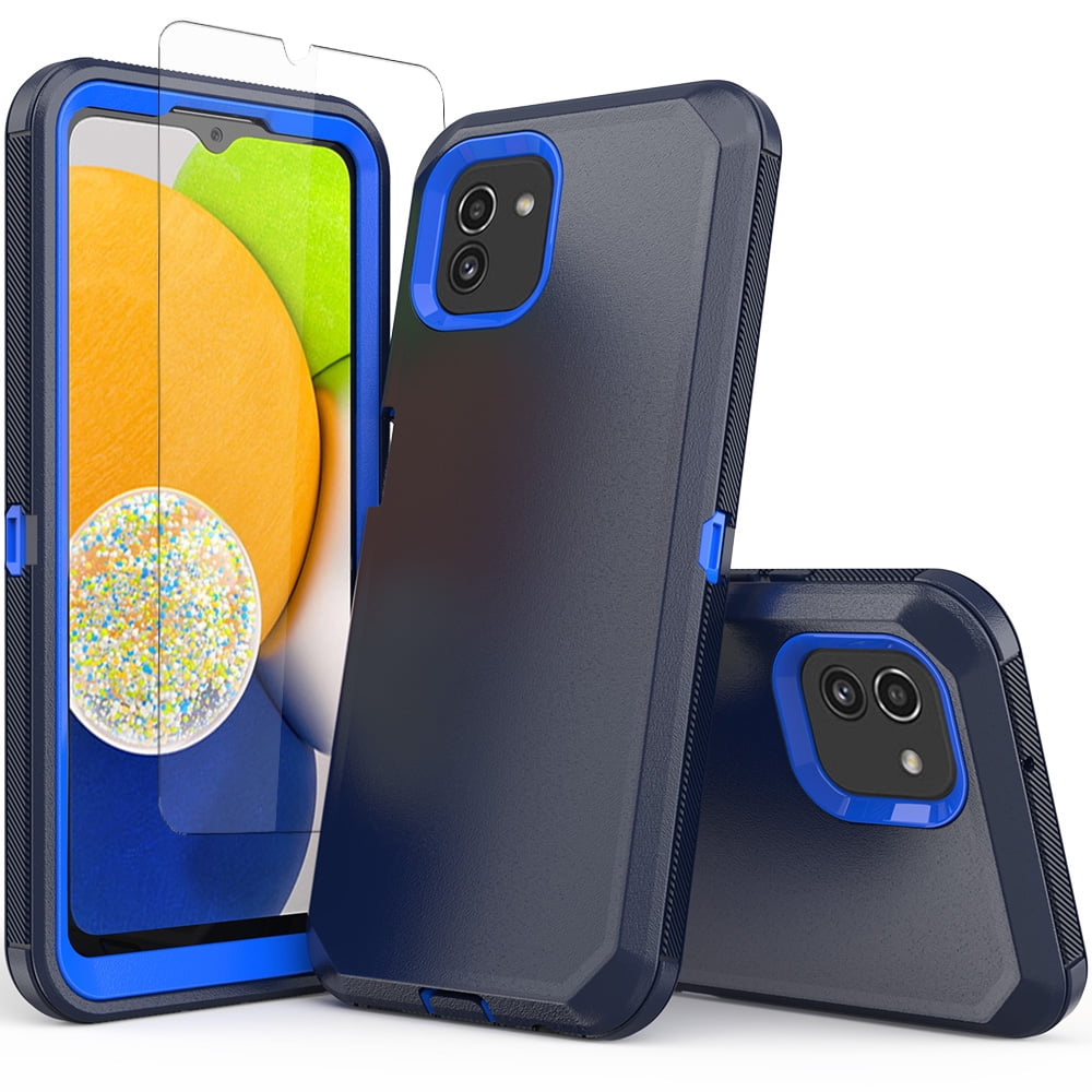 NIFFPD Samsung Galaxy A03 Case with Screen Protector Full-Body ...