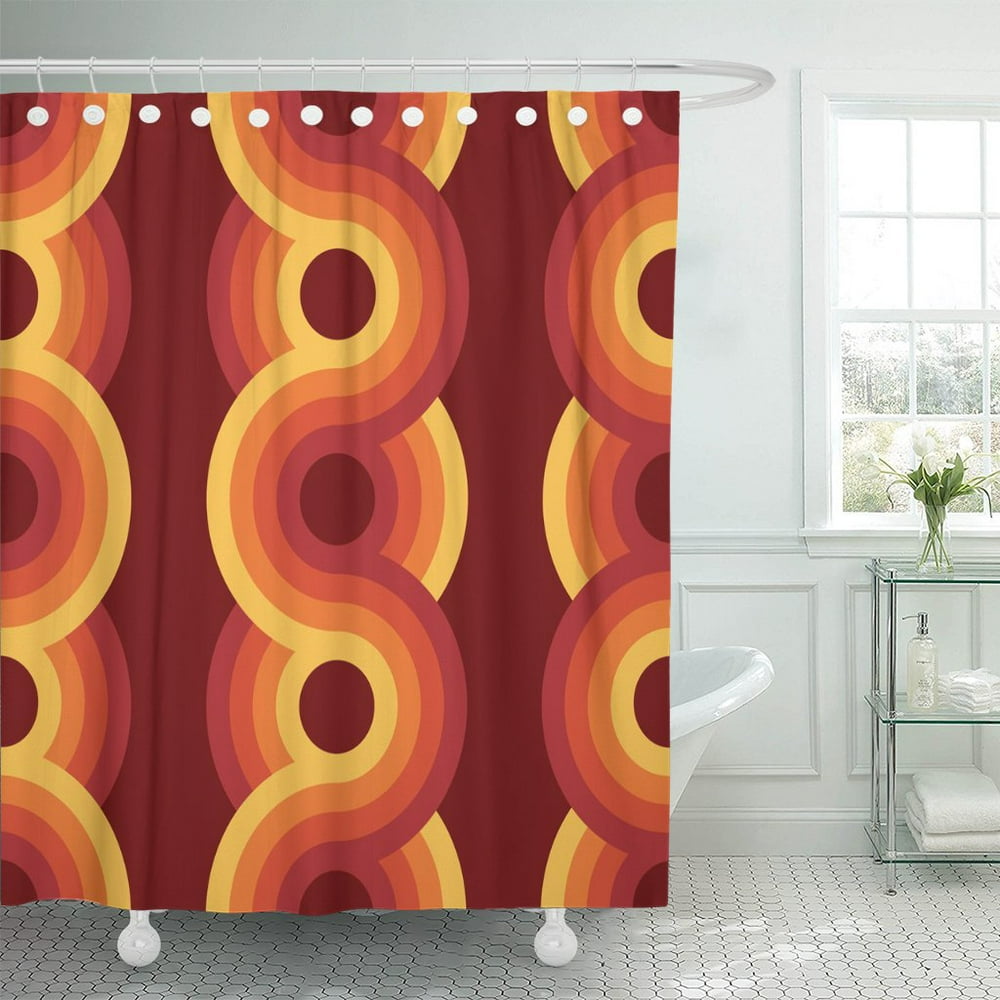 PKNMT Pattern Geometric Vintage 1970S Retro 1960S Groovy Bauhaus Shower ...