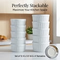 12-Piece White Ceramic Ramekin Set, 6oz 8oz Oven Safe Souffle Dishes ...
