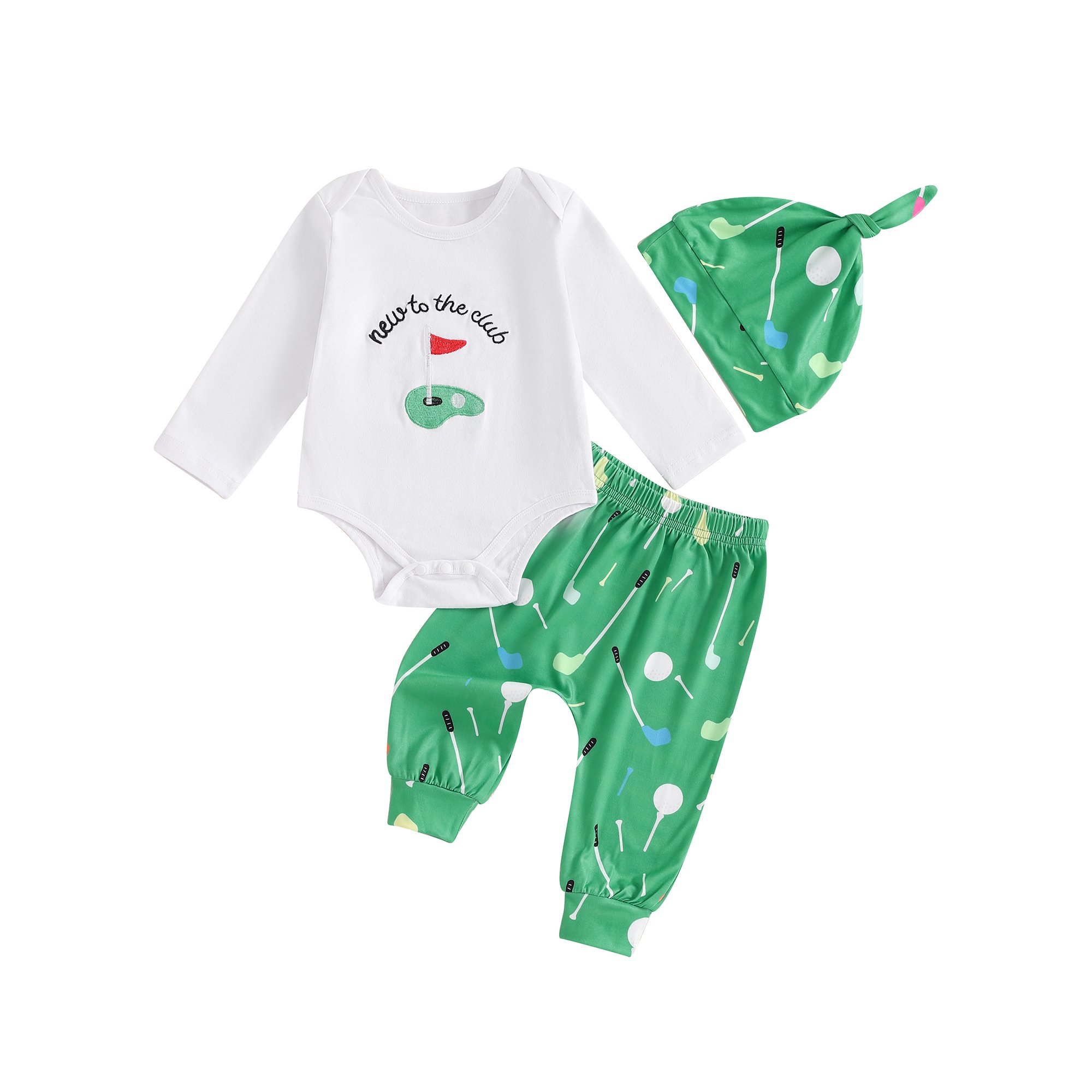 Click here for Gupgi Newborn Baby Boy Golf Outfit Long Sleeve Whi... prices