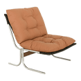 AUU Leather Armchair, Modern High Back Accent Chair with Metal Legs and ...