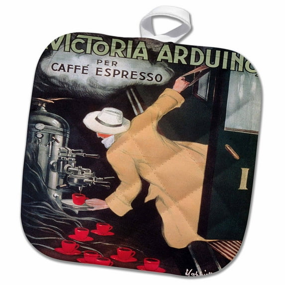 3dRose Vintage La Victoria Arduino Caffe Espresso Poster - Pot Holder ...