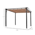 10x13 Outdoor Pergola - Adjustable Canopy Gazebo - Patio Shade Cover ...
