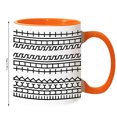 Ceramic Coffee Mug – 11 Oz, Artistic Black & White Geometric Patterns ...