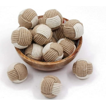 Decorative Jute Balls for Bowls: Natural Rope Monkey Fist Knot Ball, 6 ...