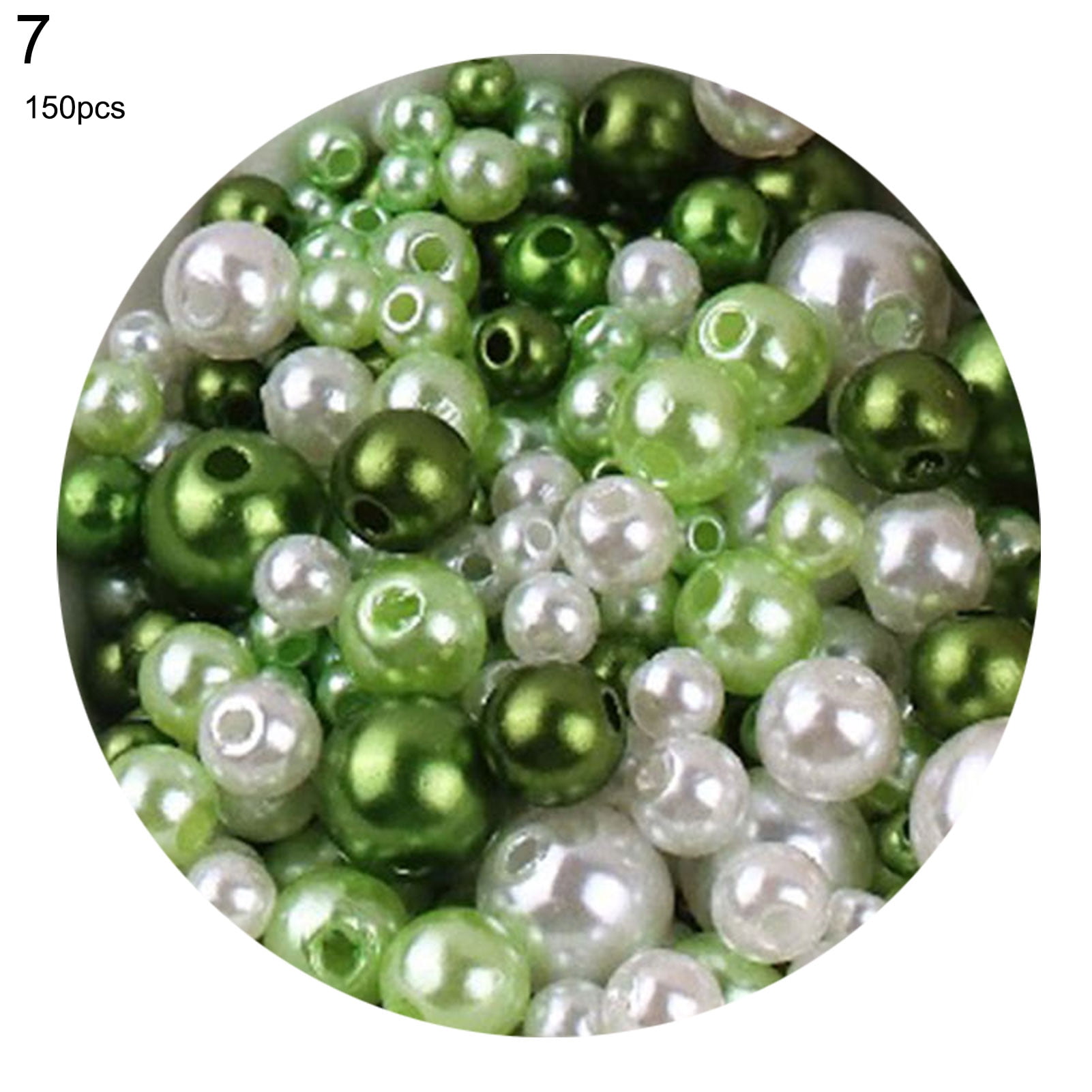 150Pcs/Bag 3-8mm Faux Pearl Beads Perforated Jewelry Making Accessories ...