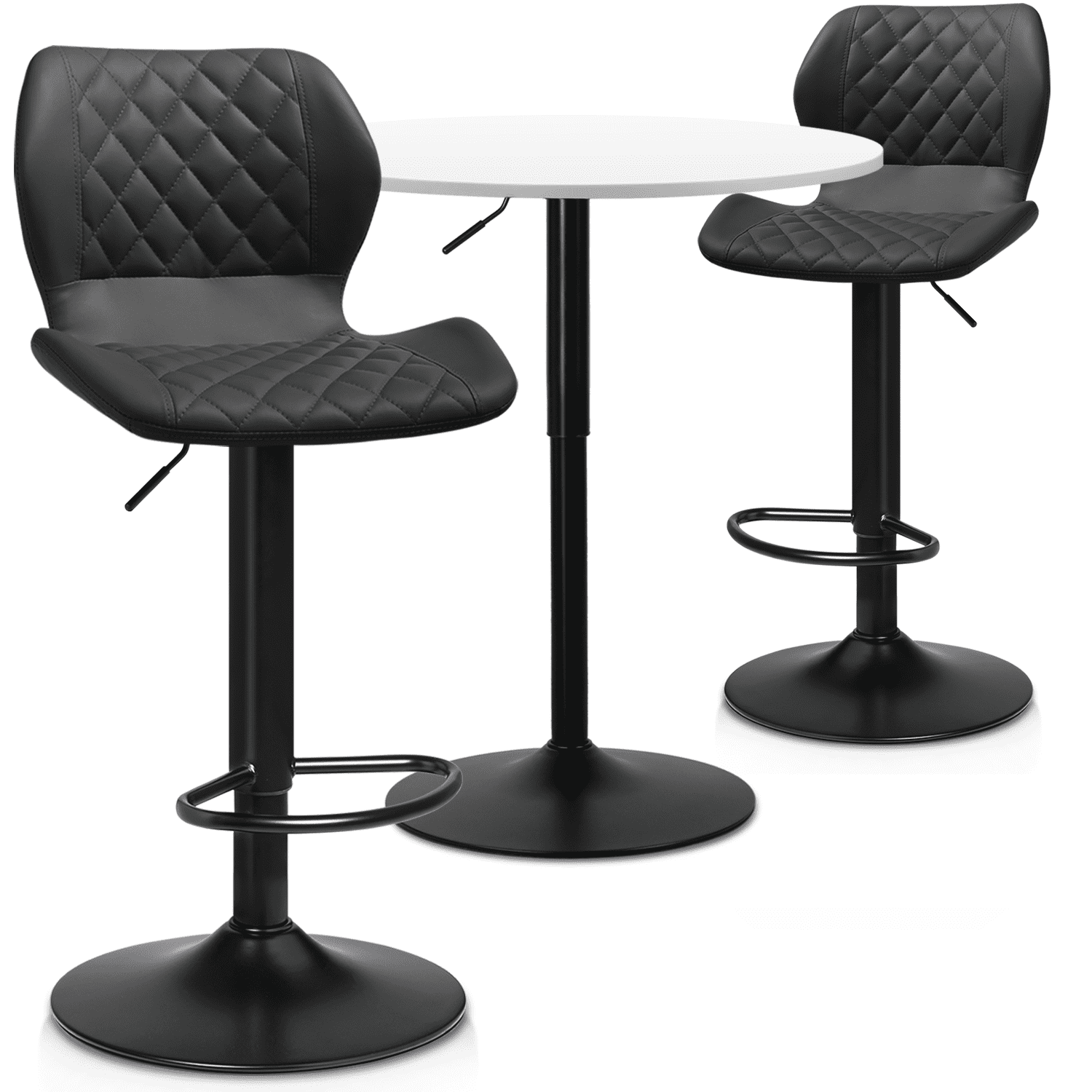 MoNiBloom 3 Piece Bar Dining and Chair Set, 31.5" Bistro Pub Table ...