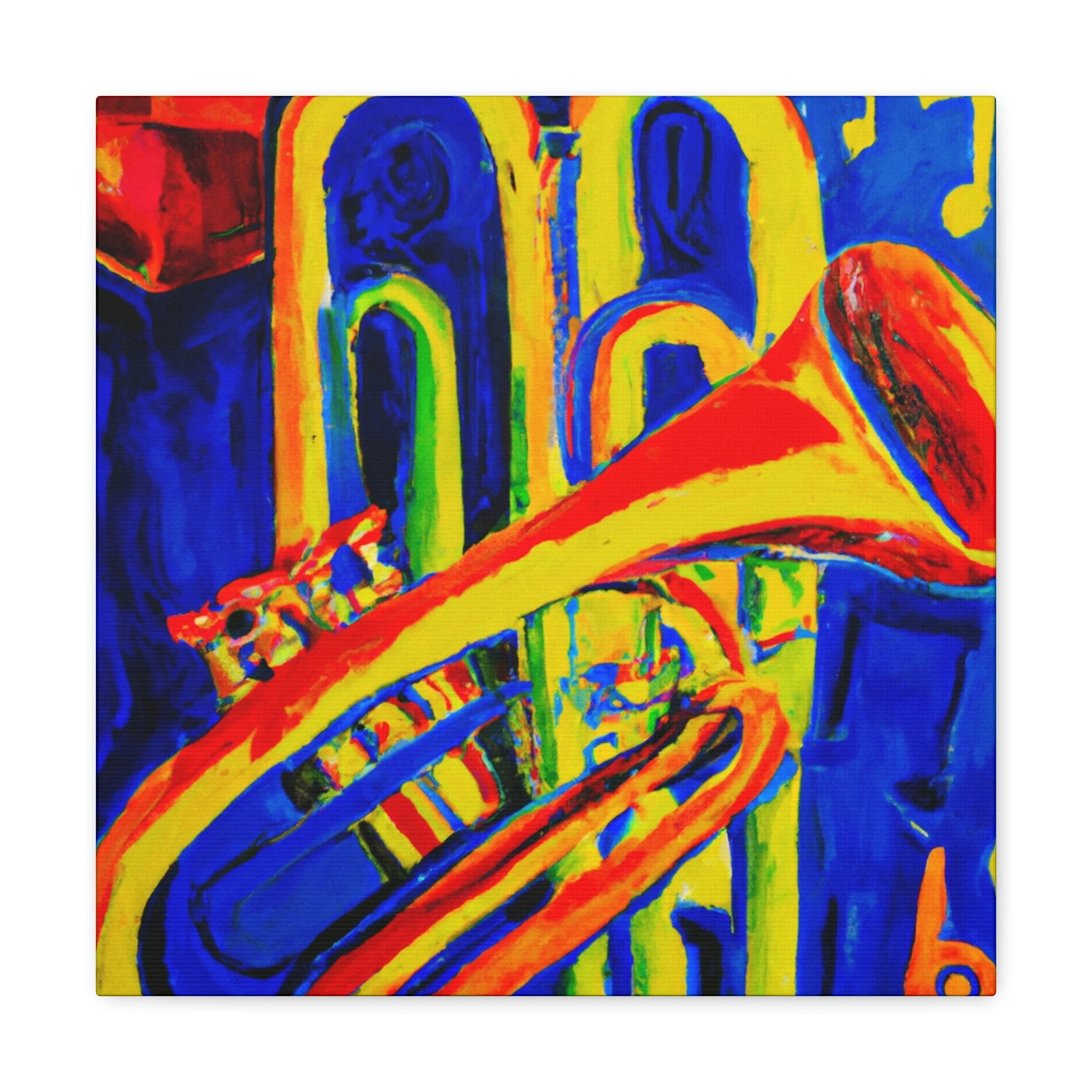 Brightly Blowing Trumpet - Canvas - Walmart.com