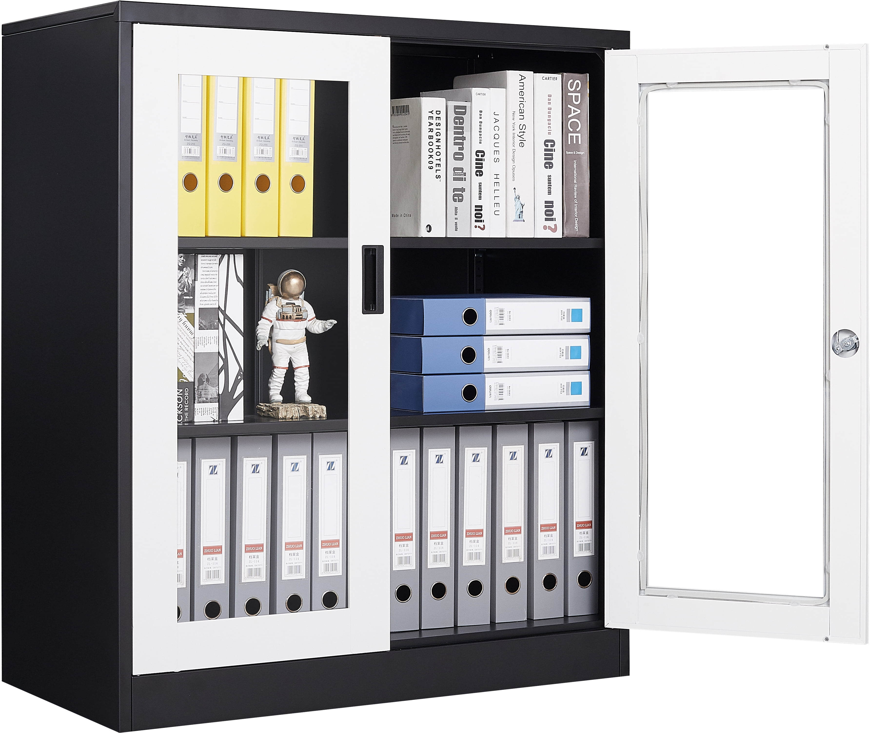 STANI 35.4" Metal Storage Cabinet Steel Office Storage Locker,Locking ...