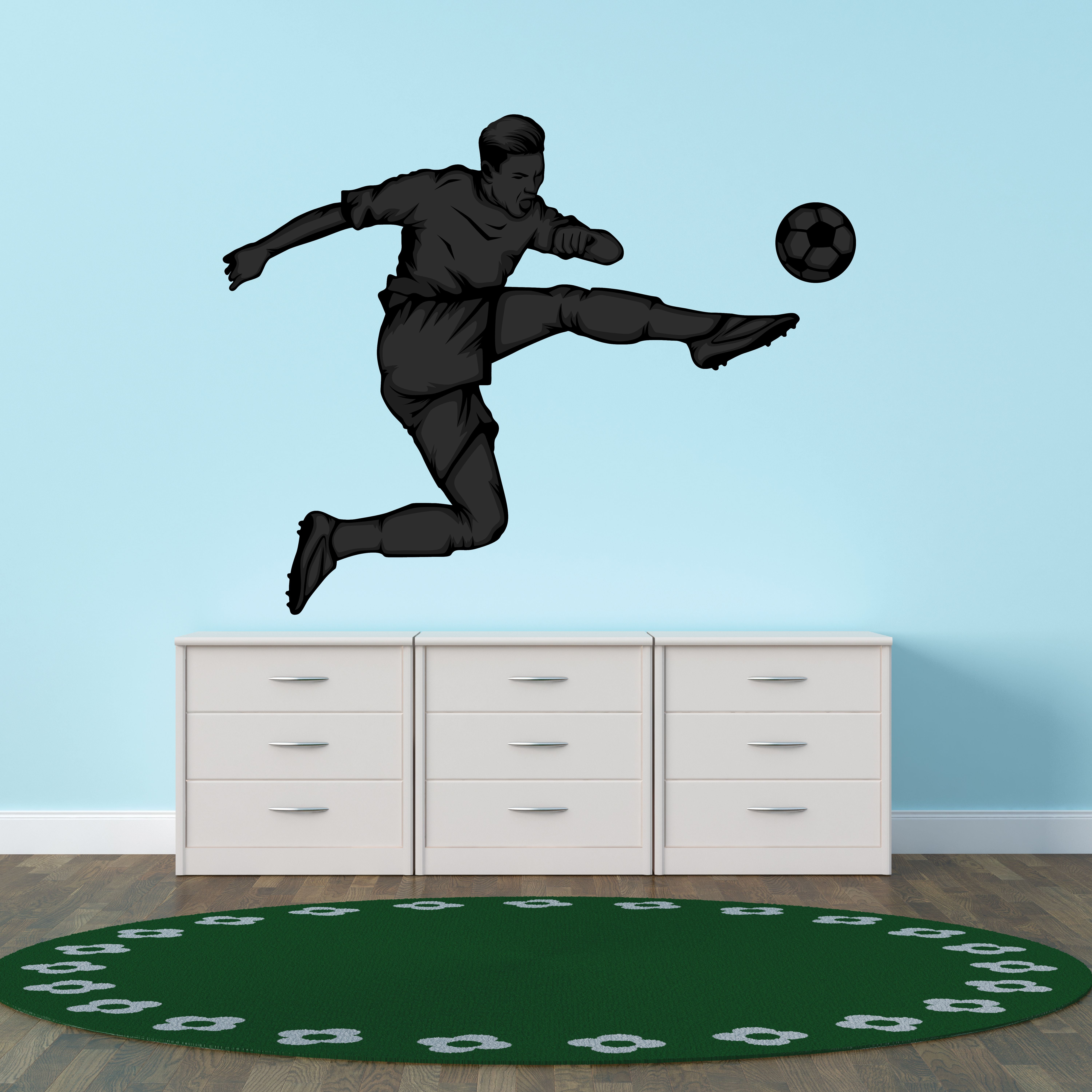 Sports Wall Decals for Boys Bedroom - Goal Keeper Saving Goal Player ...