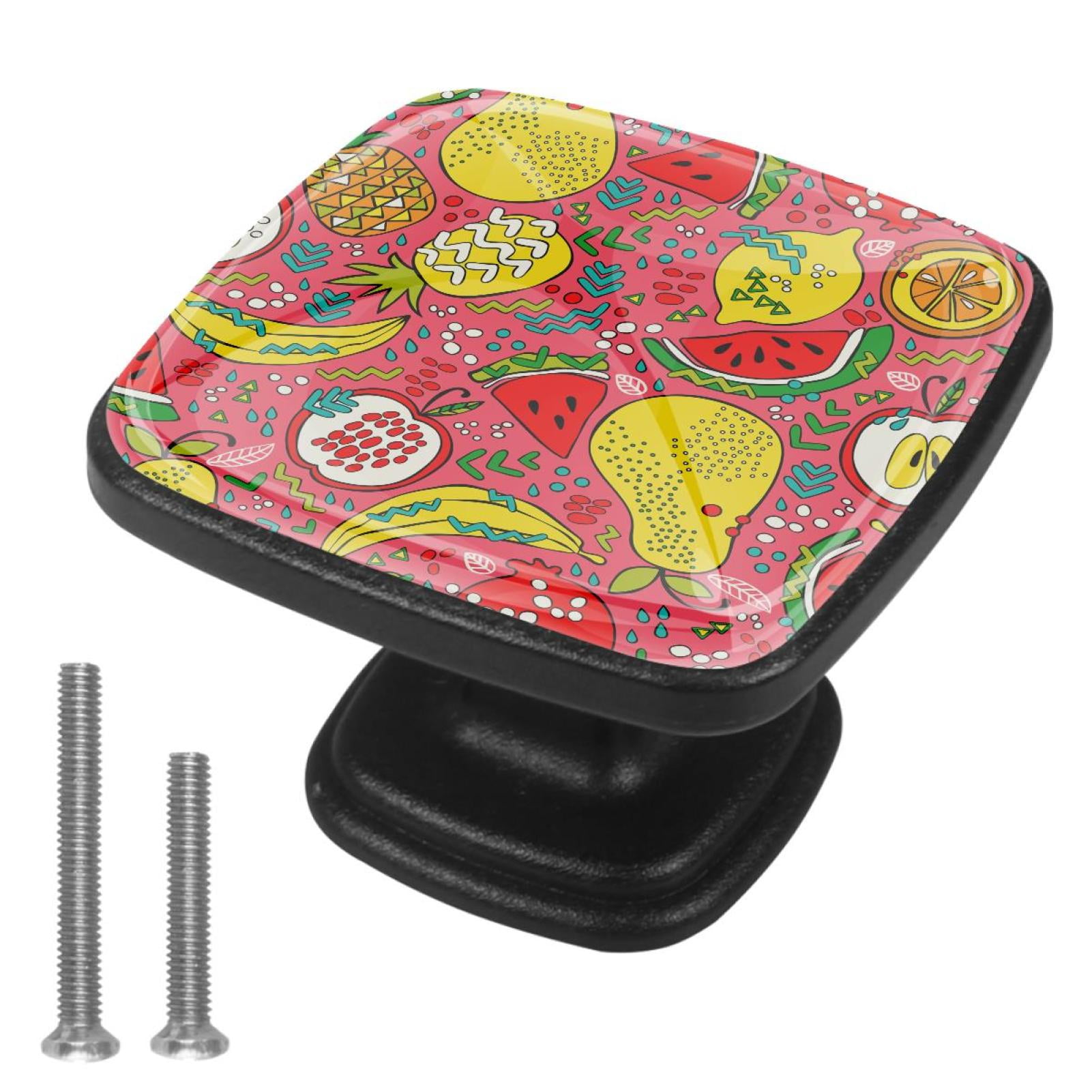 4 Pcs Cabinet Handle Drawer Pulls Summer Fruits Knobs with Screws ...