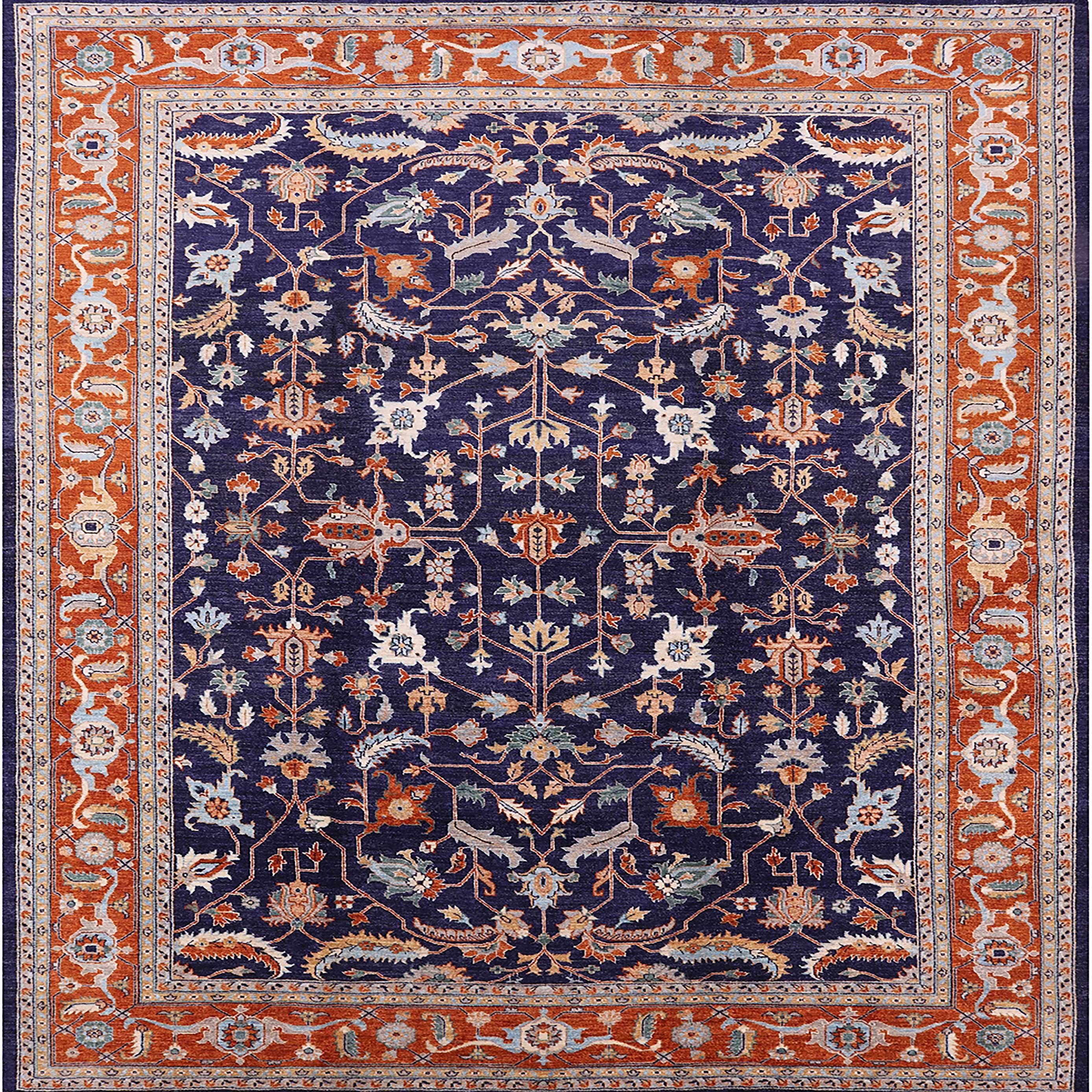 Ahgly Company Indoor Square Mid-Century Modern Purple Lily Purple ...