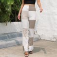 Beige Pixel Art Print High Waisted Casual Flared Trousers Summer Home ...