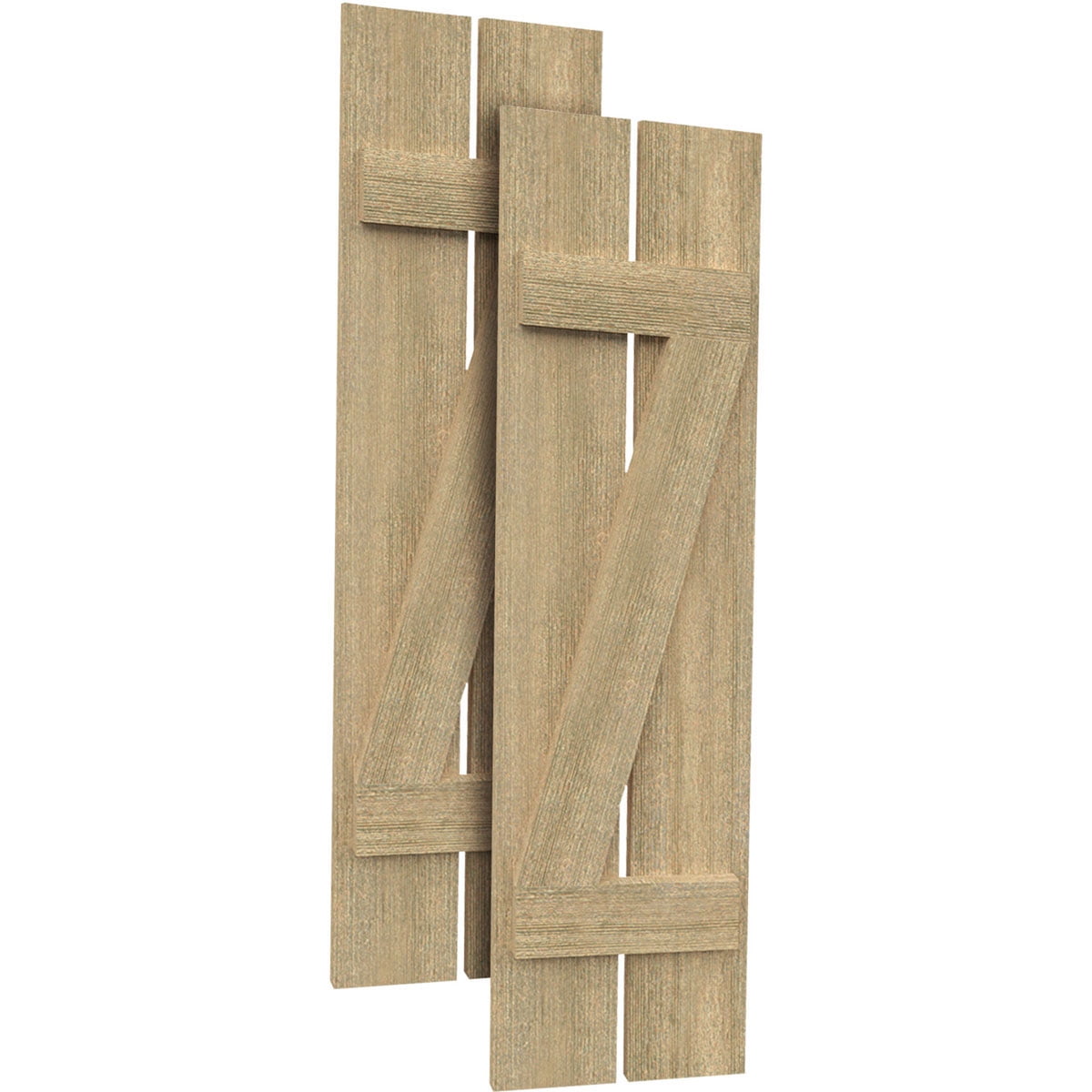 12"W x 36"H x 1 1/2"D 2 Planks w/ Z-Batten Rough Sawn Cedar Faux Wood ...