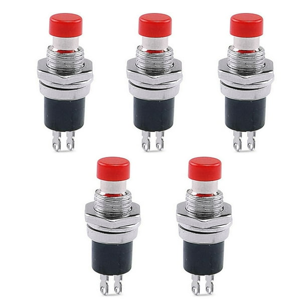 Destyer 5 Pieces Start Stop Push Buttons Self-reset Round Caps ...