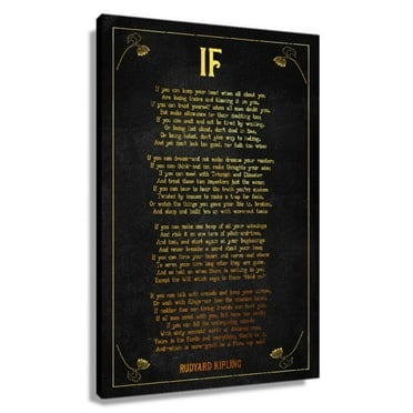 IF Rudyard Kipling Motivational Inspirational 2 Art Poster Canvas ...
