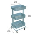 Lexington Dusty Blue 3-Tier Metal Rolling Cart with Utility Wheels by ...