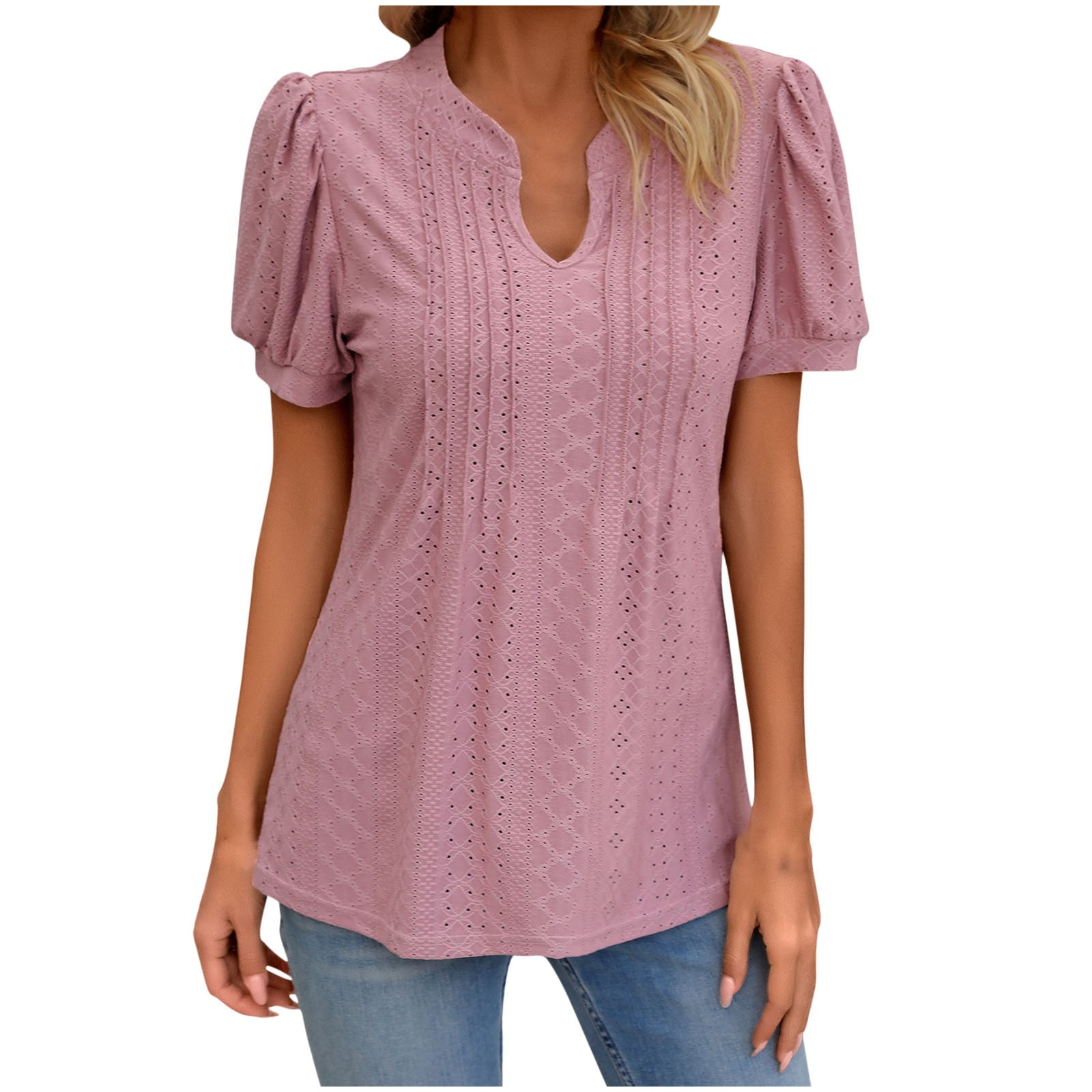 Click here for Aherbiu Boho Short Sleeve Tops For Women Notch V N... prices