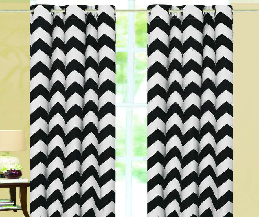 Chevron Insulated 100% Thermal Blackout Grommet Window Curtain 84 ...