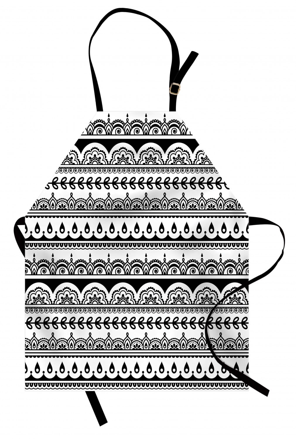 Tribal Apron Ethnic Borders with Leaves Florals Flowers Ivy Swirls ...