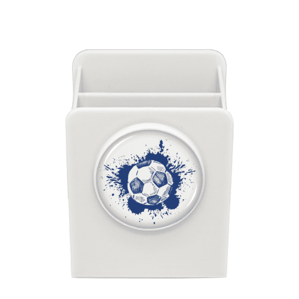 Ink Cartoon Football Blue Soccer Desk Pencil Holder Cup Pen Organizer ...