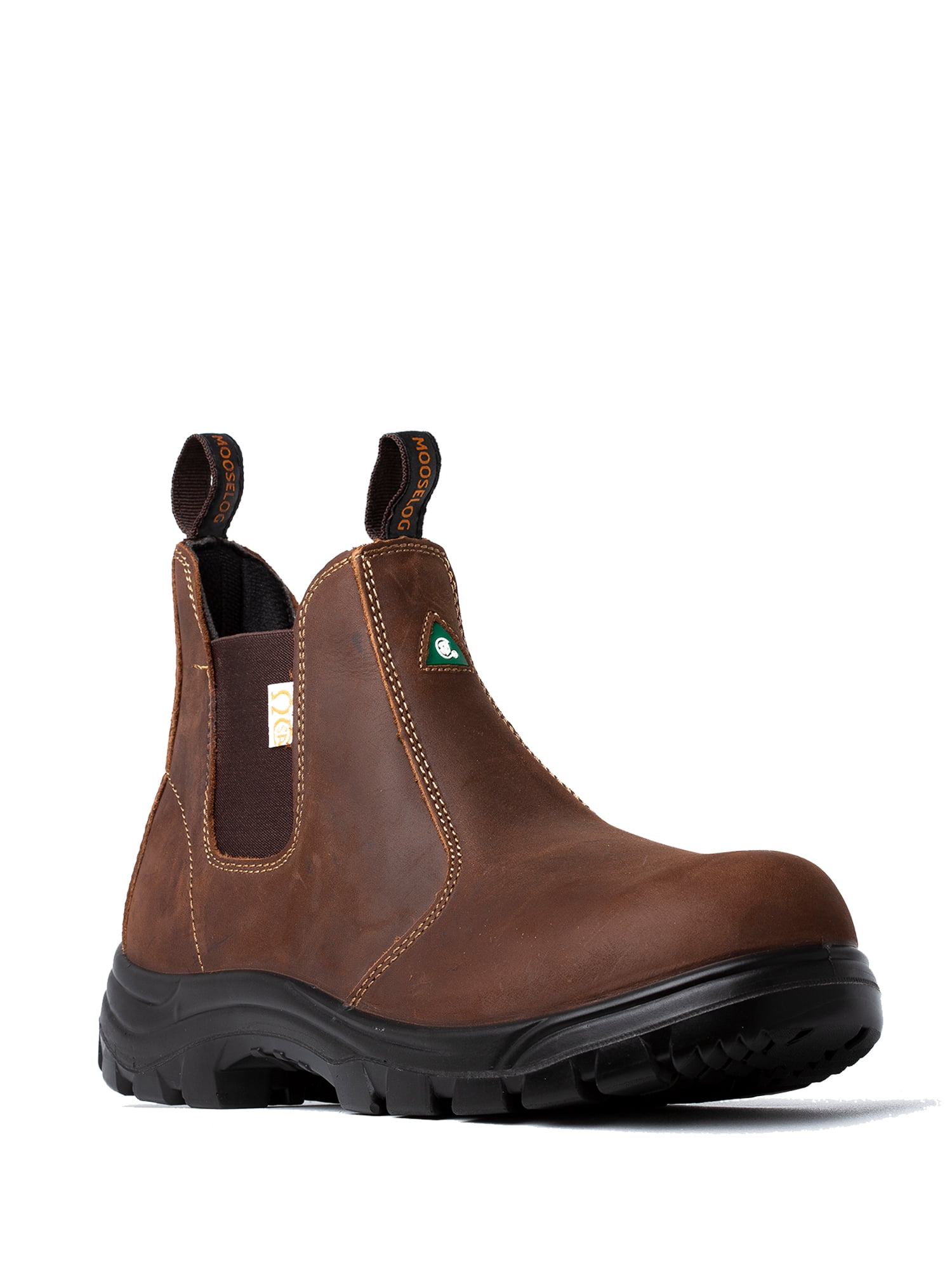 MooseLog Men's Steel Toe Work Boots, ASTM & CSA Approved, Slip On ...