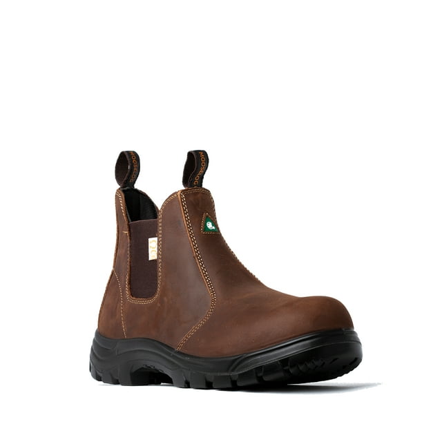 MooseLog Men's Steel Toe Work Boots, ASTM & CSA Approved, Slip On ...