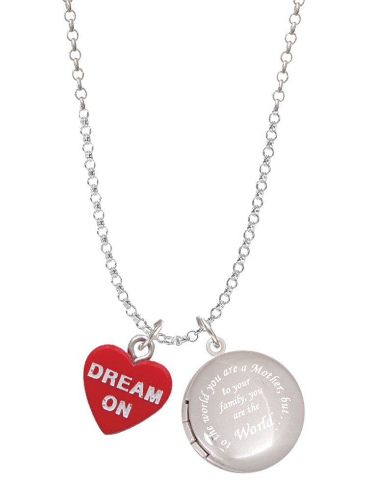 Delight Jewelry Acrylic Red "Dream On / Bite Me" Heart To the World You ...