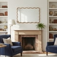 Noble House 24x36 Inch Wavy Rectangle Wall Mirror, Solid Wood ...