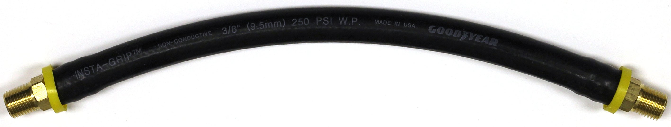 12-inch Short Air Compressor Hose: 1/4" Male NPT to 1/4" Male NPT ...