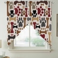 Bones Dog Claws Swag Curtain Valance for Window 2 Panels Red Brown ...