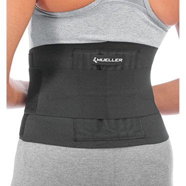 Mueller Lumbar Support Adjustable Back Brace, Lower Pain Relief, Black ...