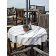 Abstract Art Round Outdoor Tablecloth with Umbrella Hole White Gray ...
