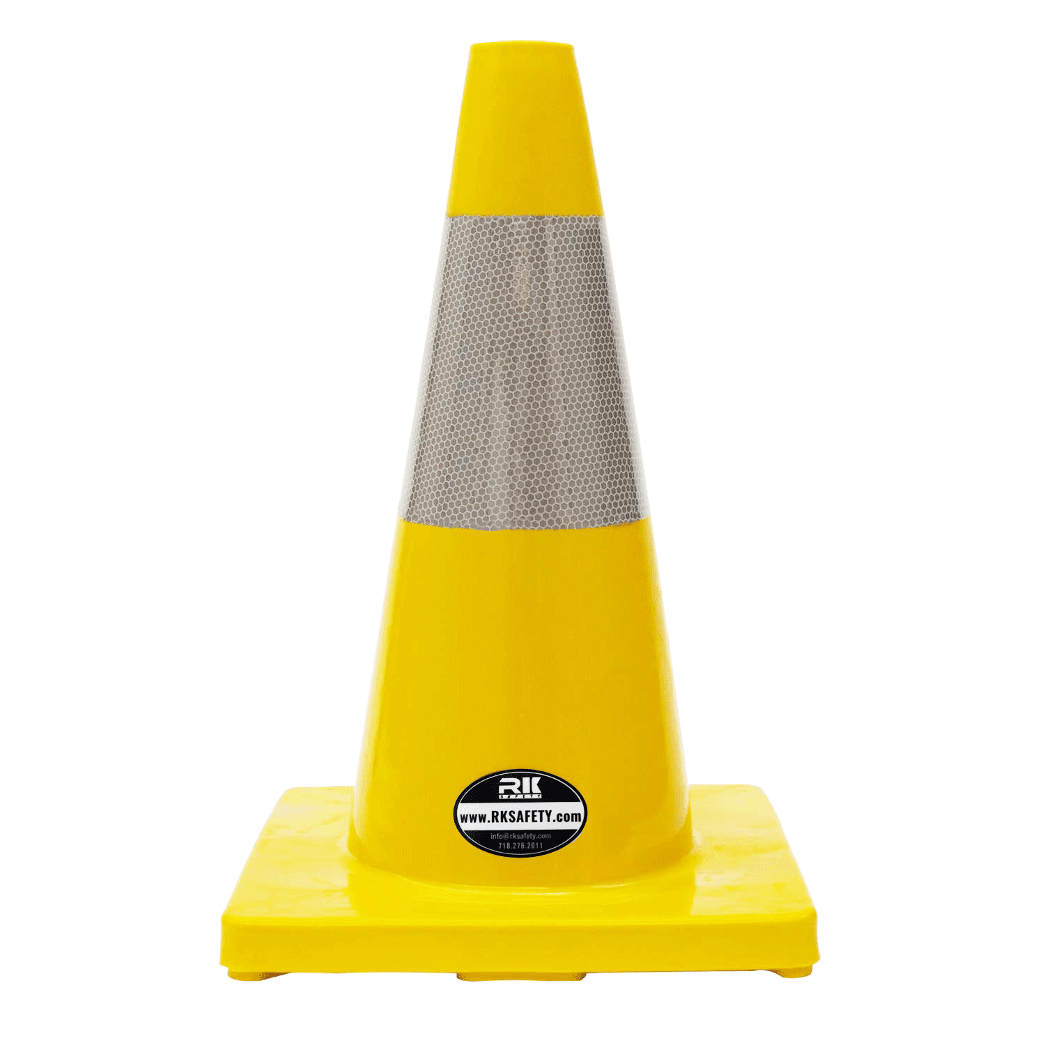 (Set of 24) 18" RK Yellow Safety Traffic PVC Cones, Yellow Base with ...