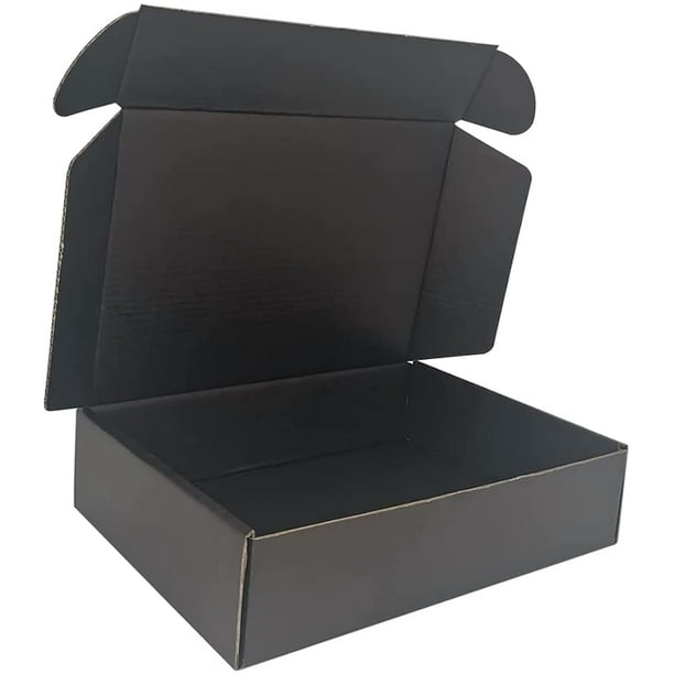 CH-BOX 50 Pack 9x6x2'' Small Corrugated Box Mailers Black for Shipping ...