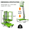 26.2FT Electric Hydraulic Man Lift, Aluminum Alloy Aerial Work Platform ...