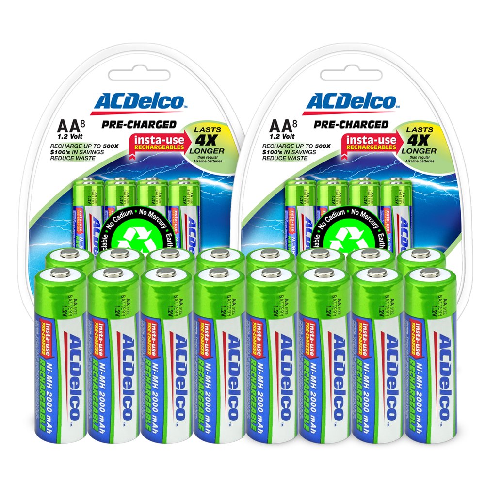 ACDelco Rechargeable AA Batteries NiMH, 16-Count - Walmart.com ...