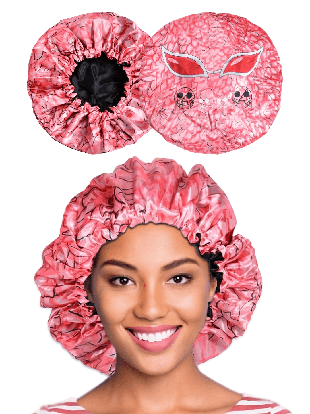 Silky Design Bonnet with Elastic Soft Band, Hair Braid Adjustable Women ...